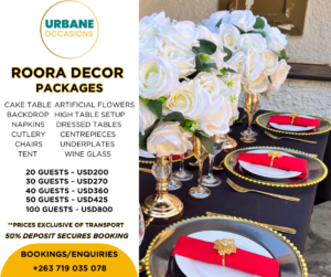 Harare Roora Decor Packages | Urbane Occasions